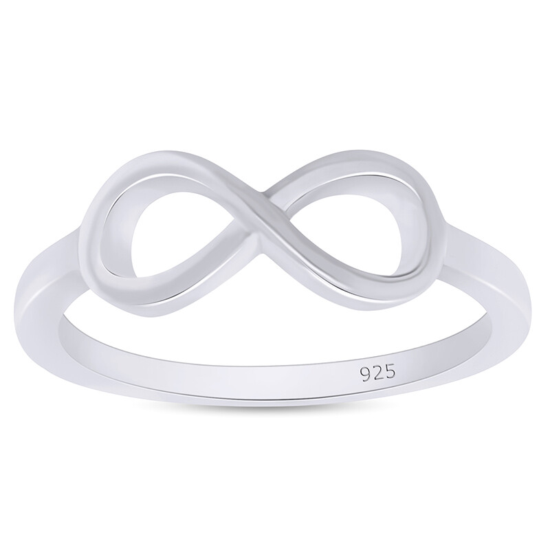 Infinity Symbol Engagement Ring for Women 14K White Gold Plated ...