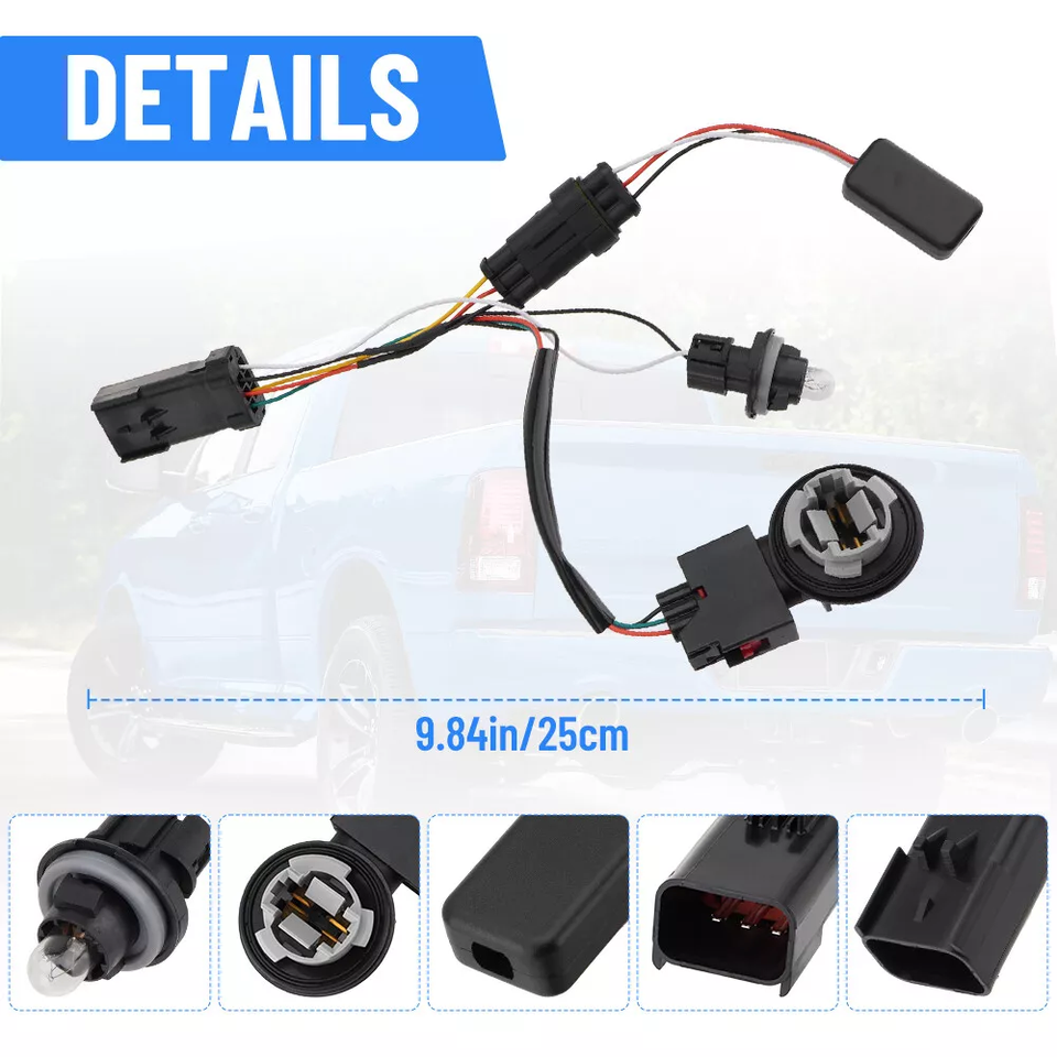 LED Tail Light Wire Harness LH&RH 1Pair For 2013-2018 Dodge RAM 1500 ...