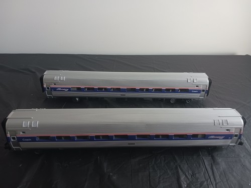 MTH 20-6656 AMTRAK 5-STRIPE AMFLEET PASSENGER SET COACH CARS# 21200 ...