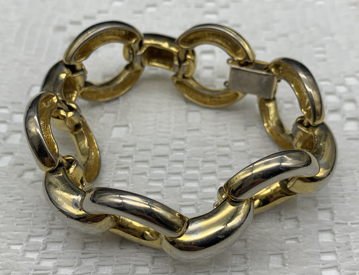 Vintage Bracelet 7 inch chain goldtone costume jewelry large link | eBay