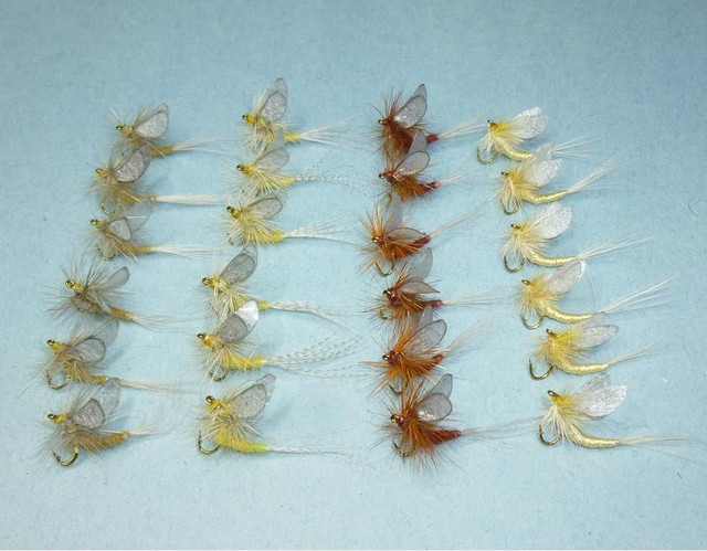 24 Artflies Extended Body Dry Flies - BWO PMD Mahogany Dun Cahill #14 ...