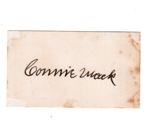 Connie Mack Signed Card / Autographed MLB Baseball HOF | eBay