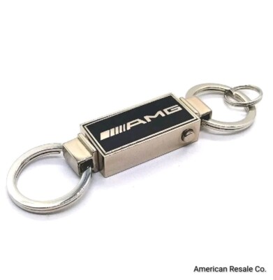 Black Mercedes Benz AMG Vintage Dual Keychain Fob Detachable for Valet ...