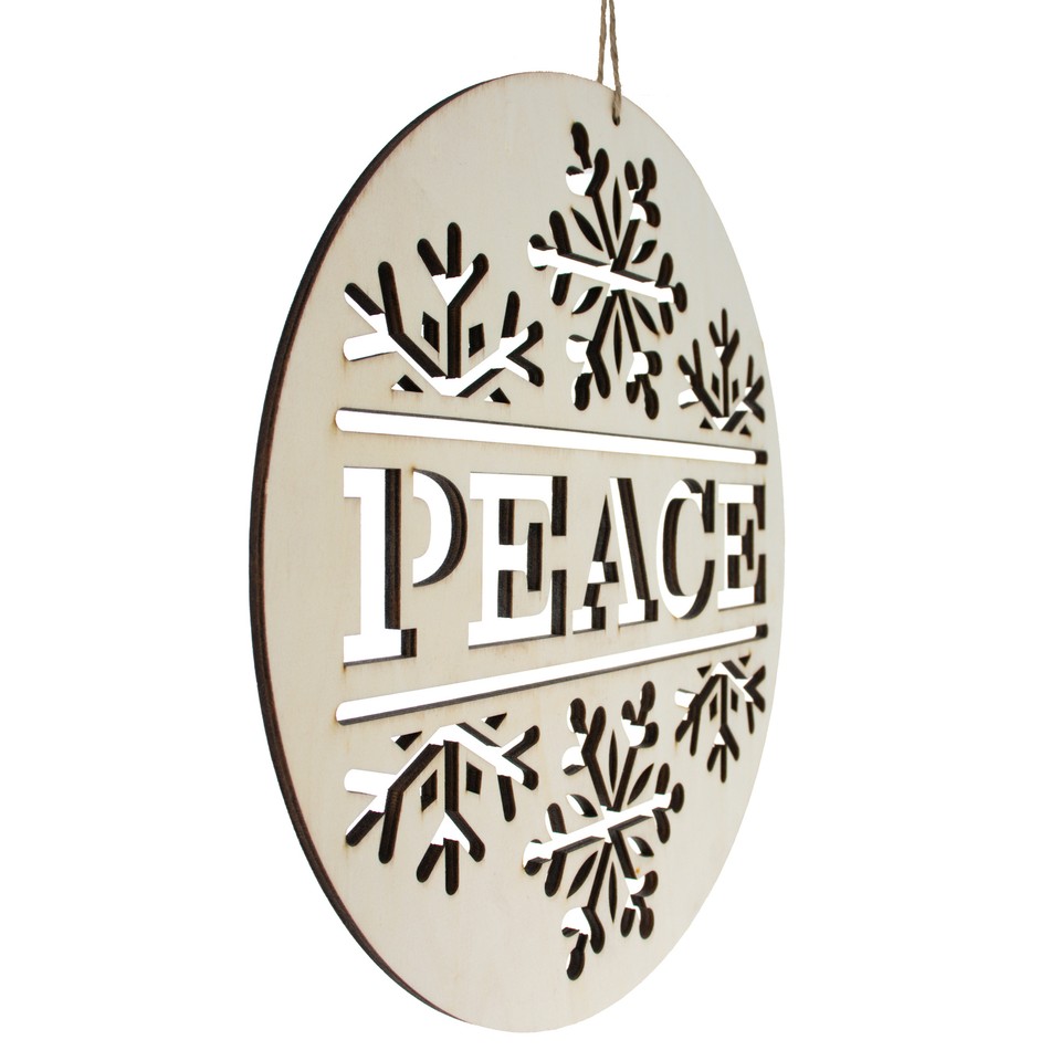 Unfinished Wooden Peace and Snowflake Ornament Cutout DIY Craft 10 ...