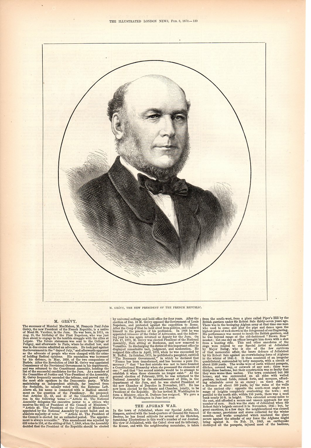 Antique Art print 1879 M Francois Paul Jules Grevy President French ...