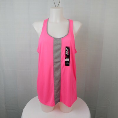 Zone Pro Active-Wear, Sleeveless Strappy-Back Tank - Pink-Gray, Medium ...