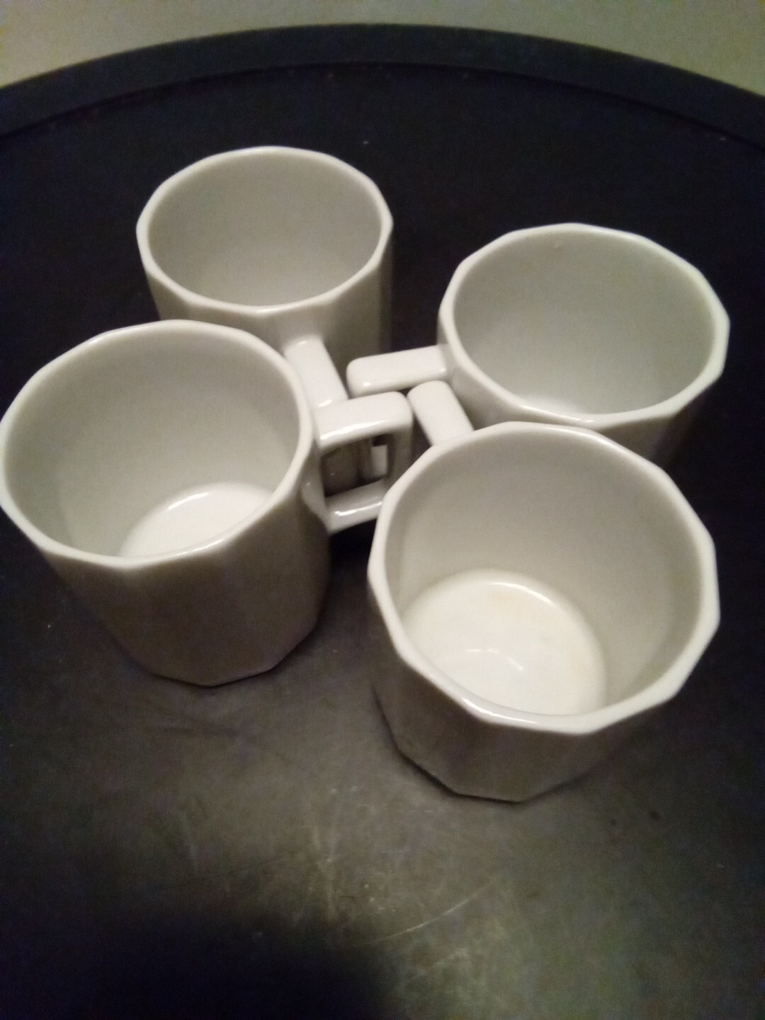 Vtg 4 Espresso Cups. White EUC | eBay