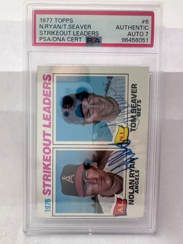1977 TOPPS N RYAN/T SEAVER STRIKEOUT LEADERS PSA/DNA CERT #6 AUTHENTIC ...