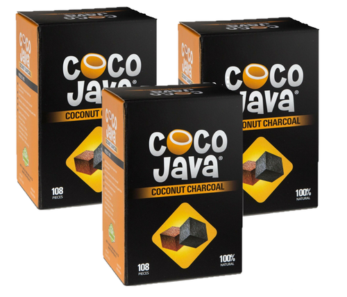 3 PACK Coco Java Natural Coconut Hookah Charcoal Shisha Coal 324 PCS ...