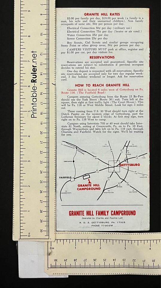 1960s Gettysburg PA Granite Hill Family Campground Vintage Camp Travel ...