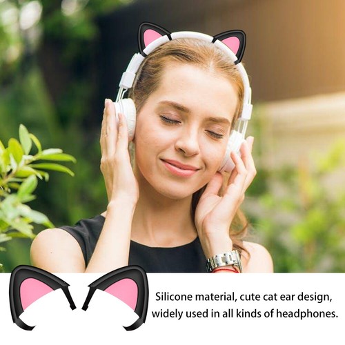 1pair Waterproof For Headphones Media Platforms Decorative Cute Cat ...