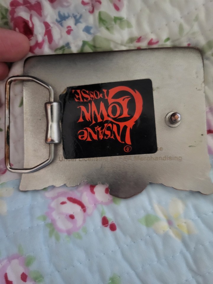 Vtg Juggalo ICP Insane Clown Posse Belt Buckle Flaming Fire 🔥 🤡 Band ...
