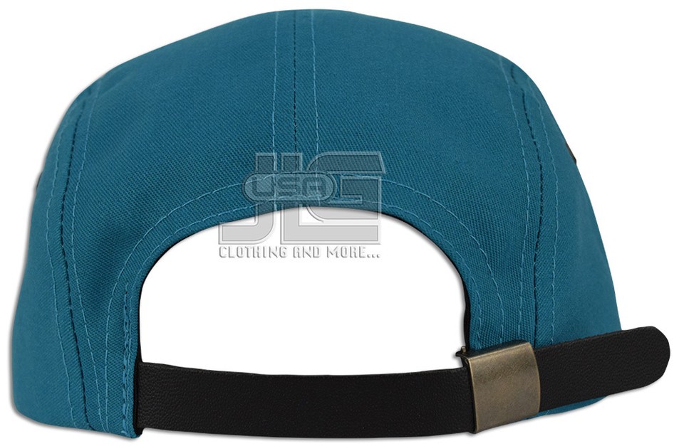 5 Panel Solid Camo Strap-back Adjustable Leather Strap Cap Hat JLGUSA ...