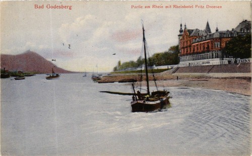 CPA AK Godesberg- Partie am Rhein mit Rheinhotel Fritz Dreesen GERMANY ...