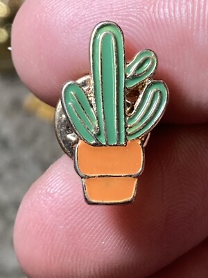Cactus Flower Pot Lapel Pin Vest Collectible EUC K510 | eBay