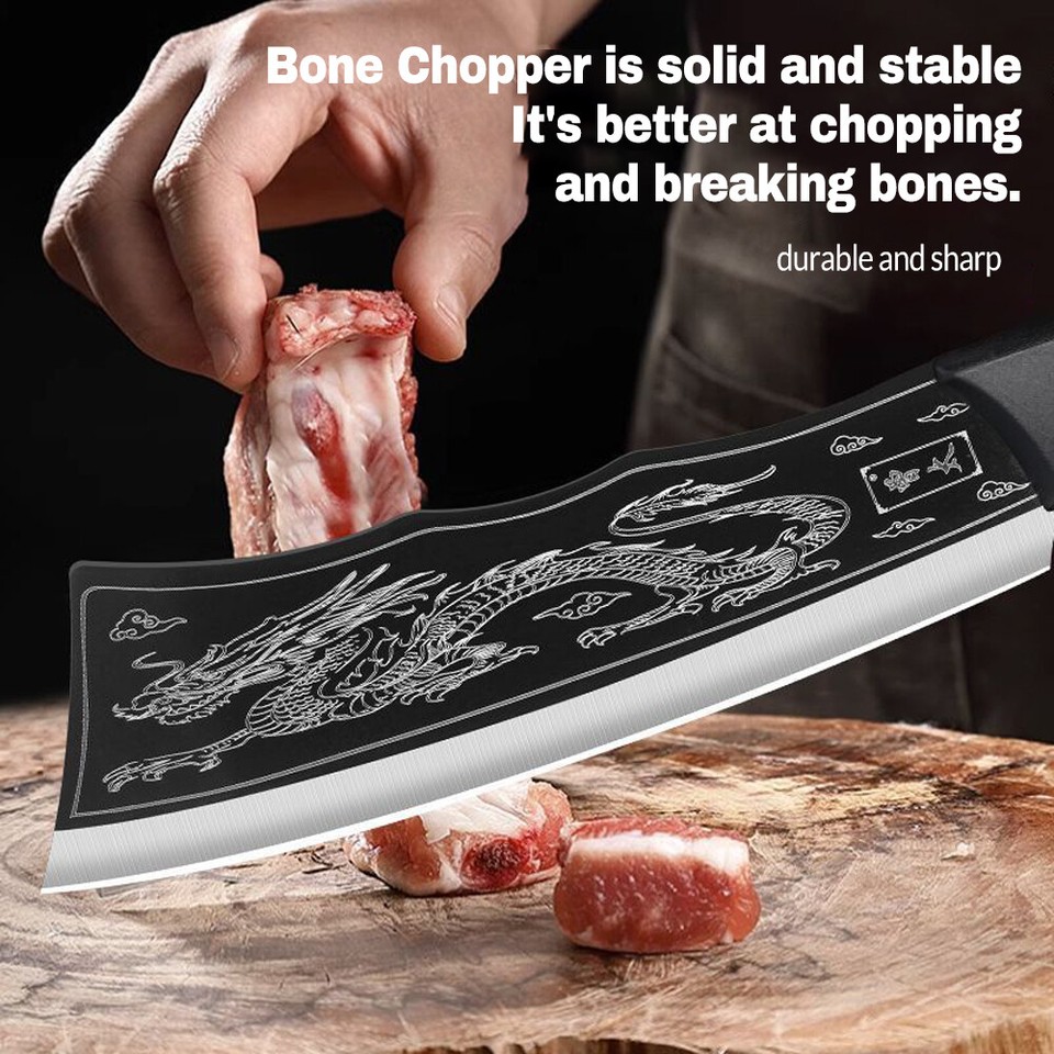 Handmade Forged Kitchen Chef Butcher Knife Bone Meat Cleaver Cut ...