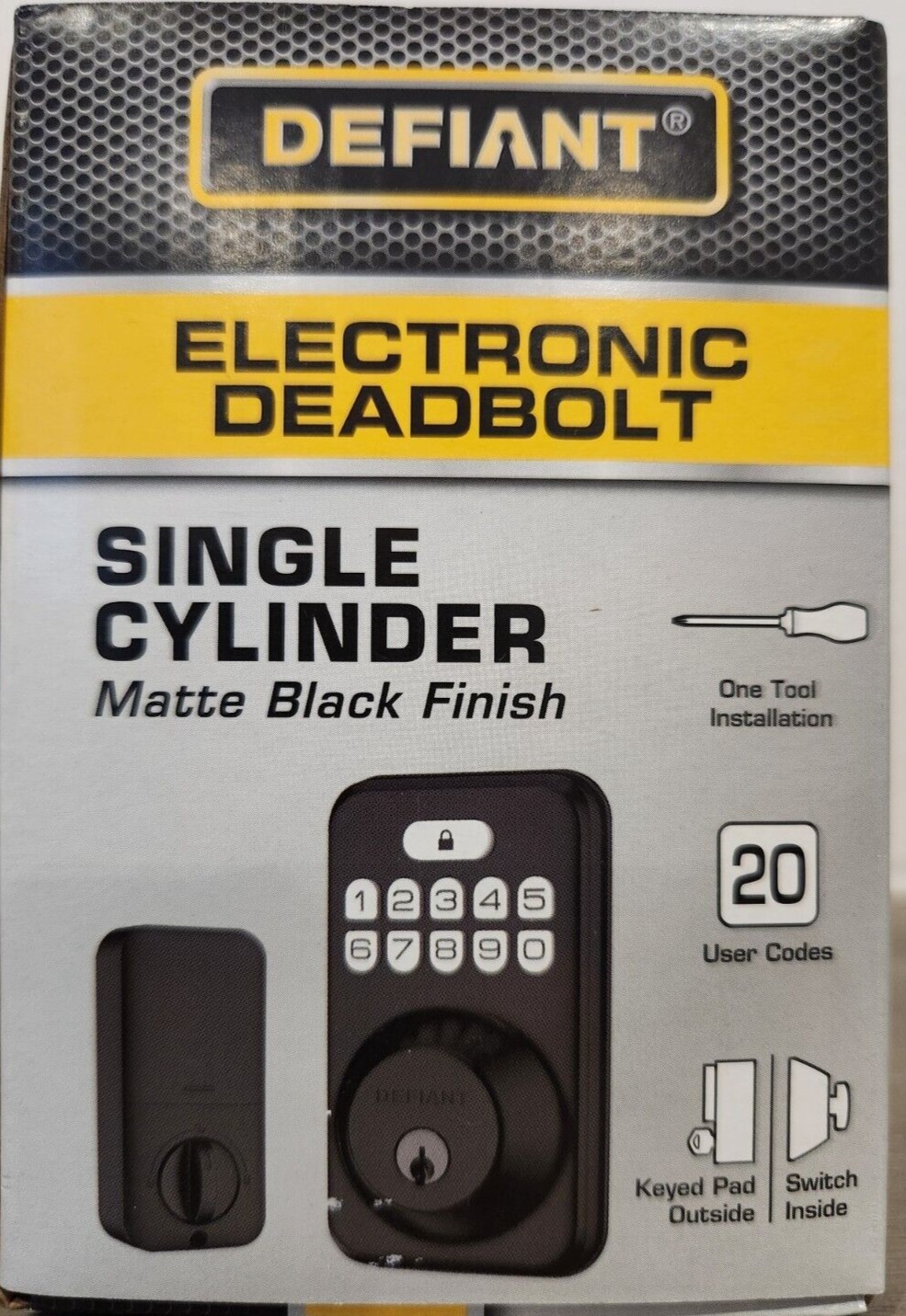 Defiant Single Cylinder Electronic Deadbolt Lock Matte Black 1007 756 ...