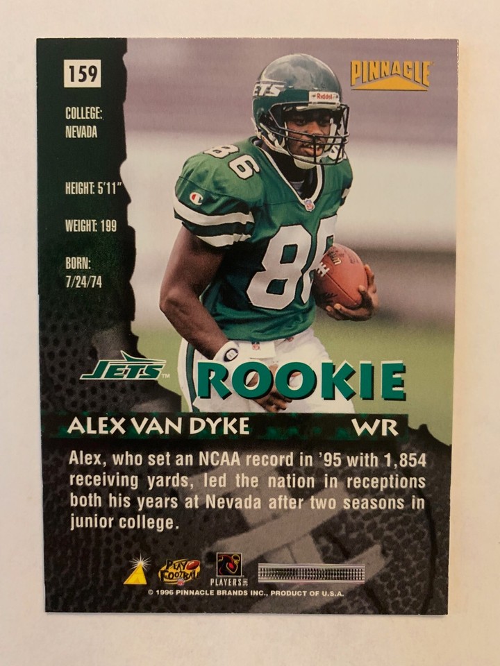 1996 Pinnacle Football Card #159 Alex Van Dyke Rookie | eBay