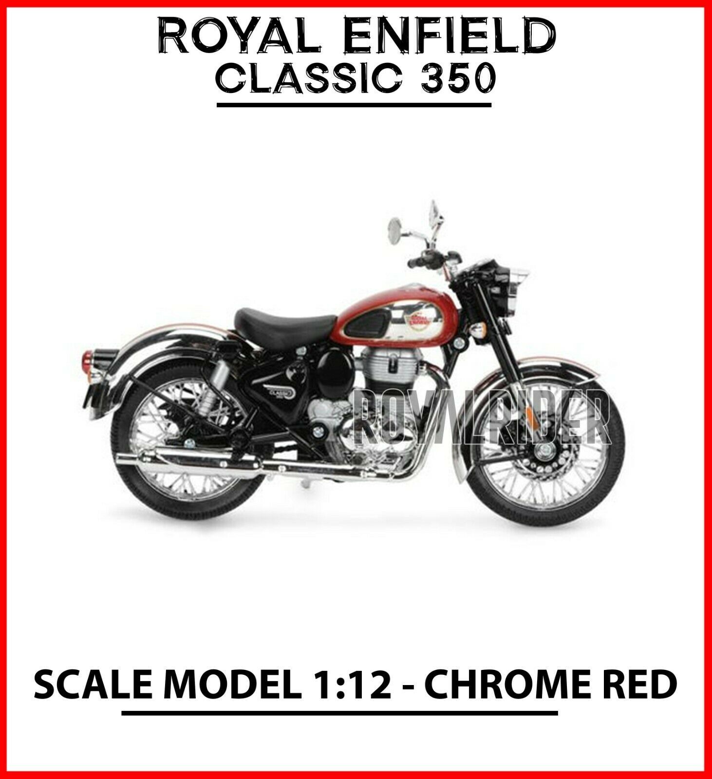 Royal Enfield Classic 350 1:12 Scale Model CHROME RED Color | eBay