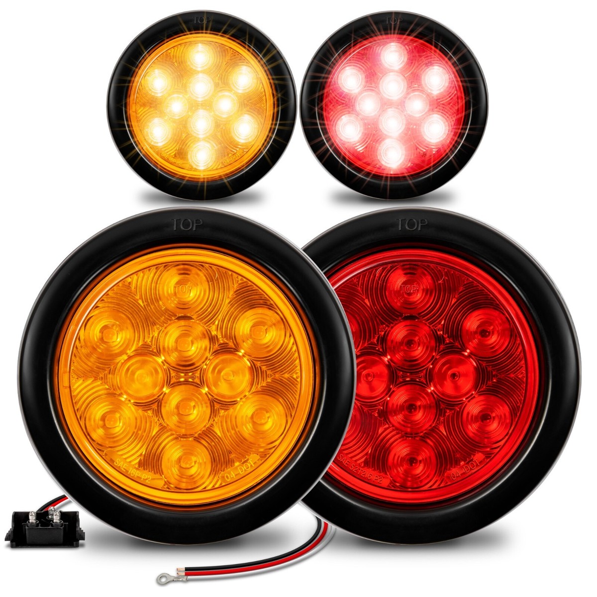 Round Led Trailer Tail Lights Round Trailer Light Incandescent Left