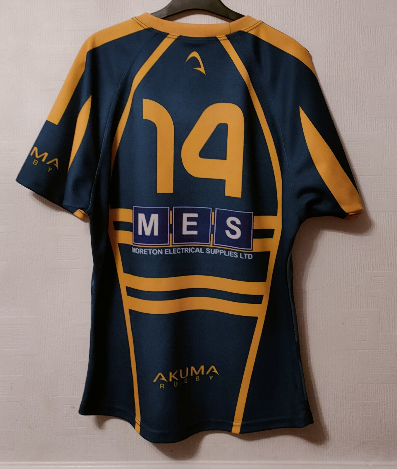 OLDERSHAW RFC WALLASEY MATCH WORN # 14 RUGBY UNION SHIRT AKUMA L MES ...