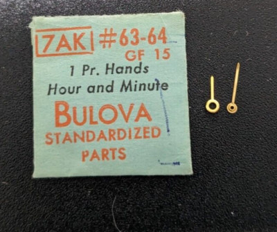 NOS Genuine Bulova 7AK GF 15 Watch Pair of Min/Hr Hands #63/64 Gold ...