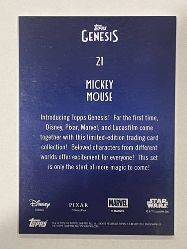 2025 Topps Disney Genesis Mickey Mouse #21 Gold Foil 03/50 | eBay