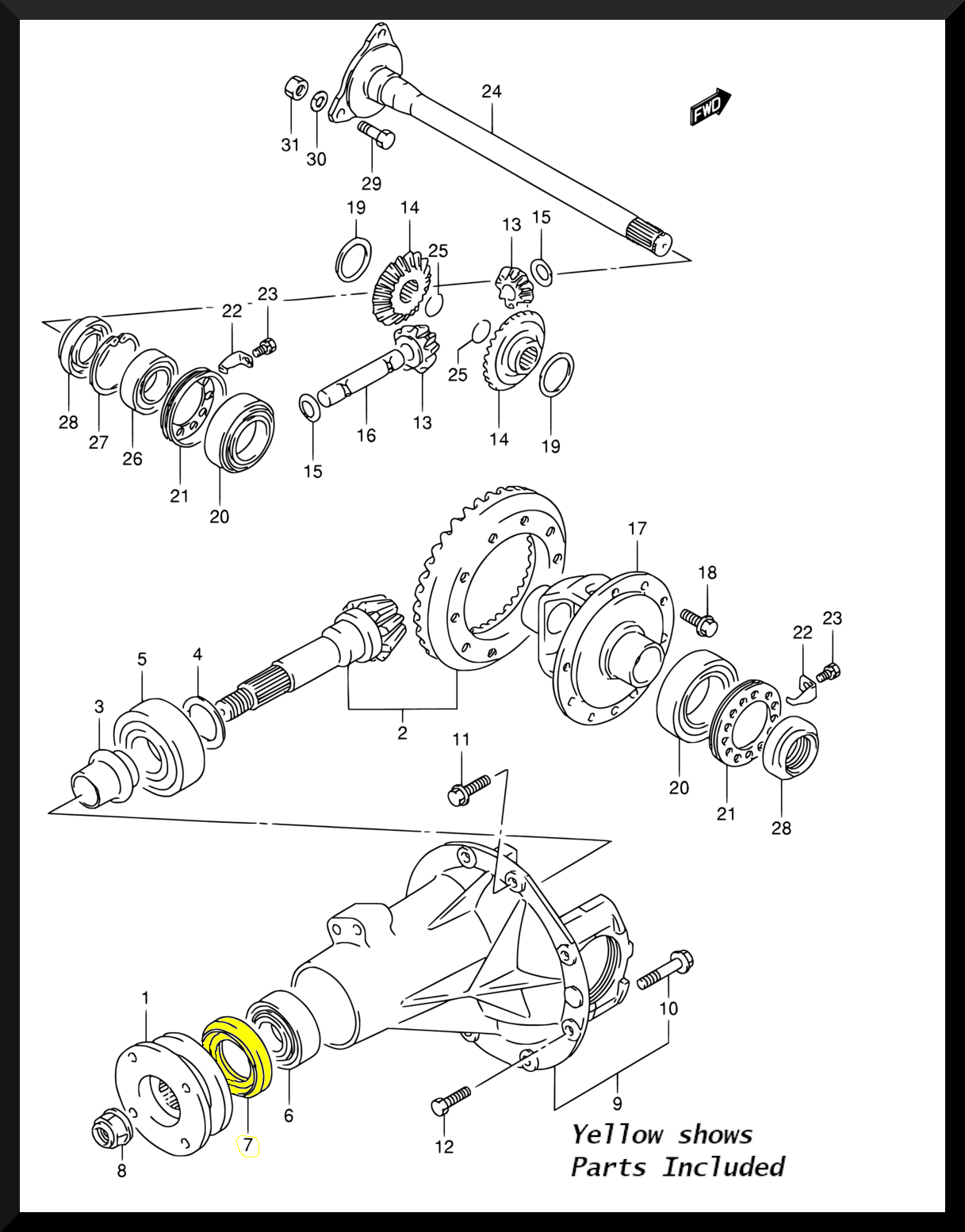 GENUINE SUZUKI AXLE CASE 39X72.3X11.2X18.3 OIL SEAL 09283-40027 PINION ...