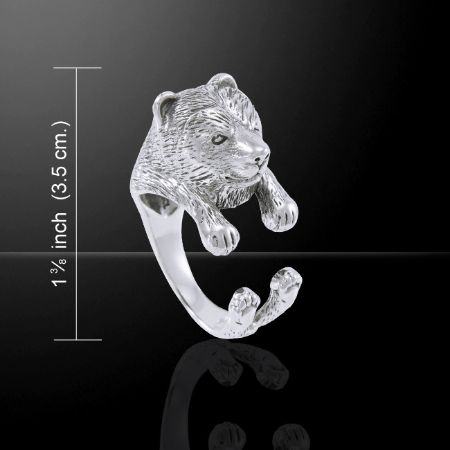Black Bear 925 Sterling Silver Ring Fine Spirit Animal Totem Wildlife ...