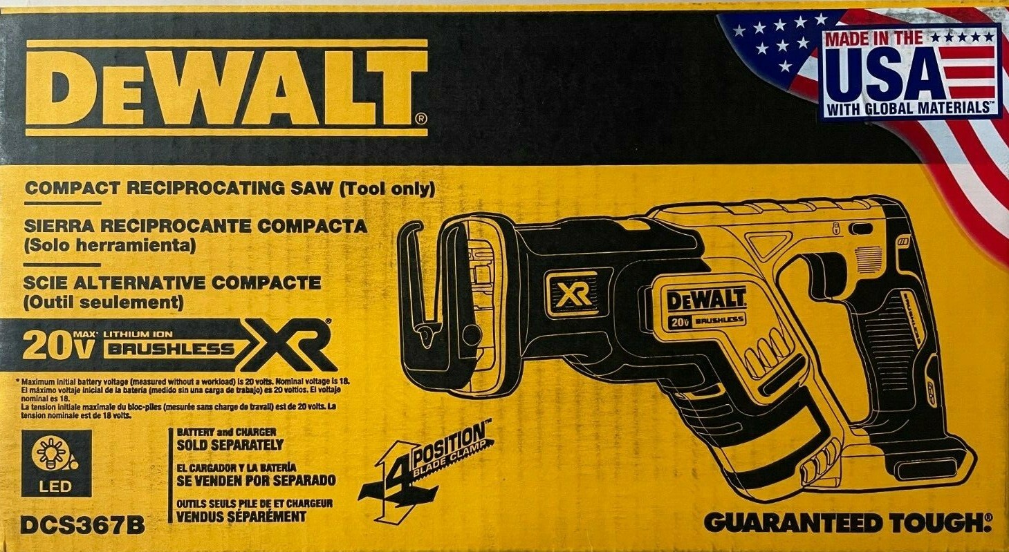 Dewalt DCS367B 20 Volt XR Brushless Compact Reciprocating Saw NEW in ...