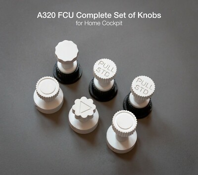 AIRBUS A320 - A330 - A340 - A380 FCU Full Set of Knobs (Grey) for ...