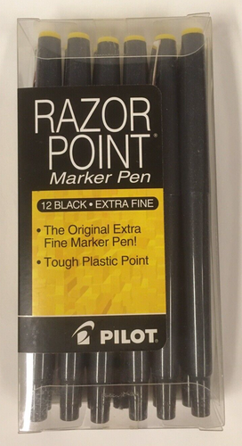 Pilot Razor Point Extra Fine Line Marker Pen Ultra-Fine Black Ink .3mm ...