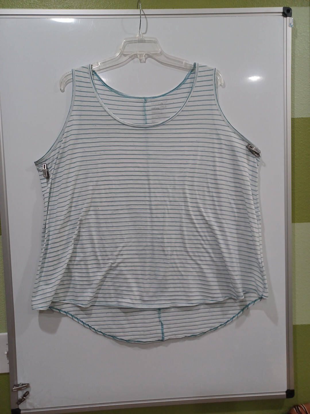 Terra & Sky 3XL Hi-lo Scoop Neck Wht/blue Striped Tank Tee | eBay