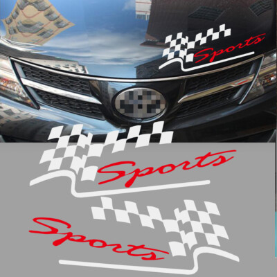 195 x 75 mm Sport lattice White Body Bumper Vinyl Sticker Racing Speed ...