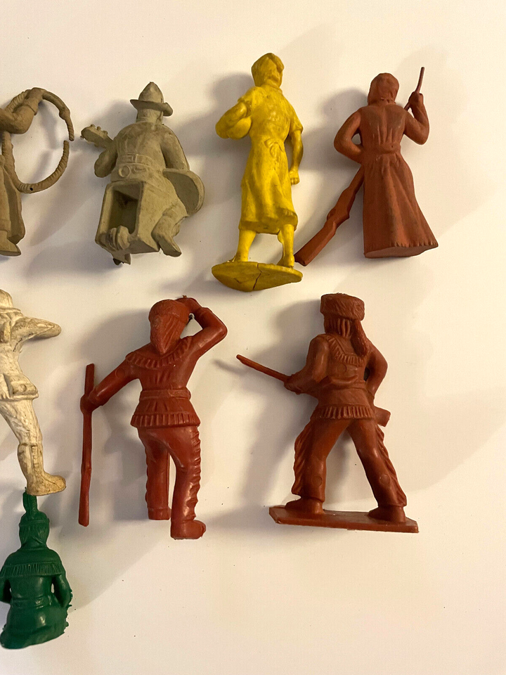 Vintage Marx Tim Mee Auburn Rubber Western Figures Cowboys Indians ...