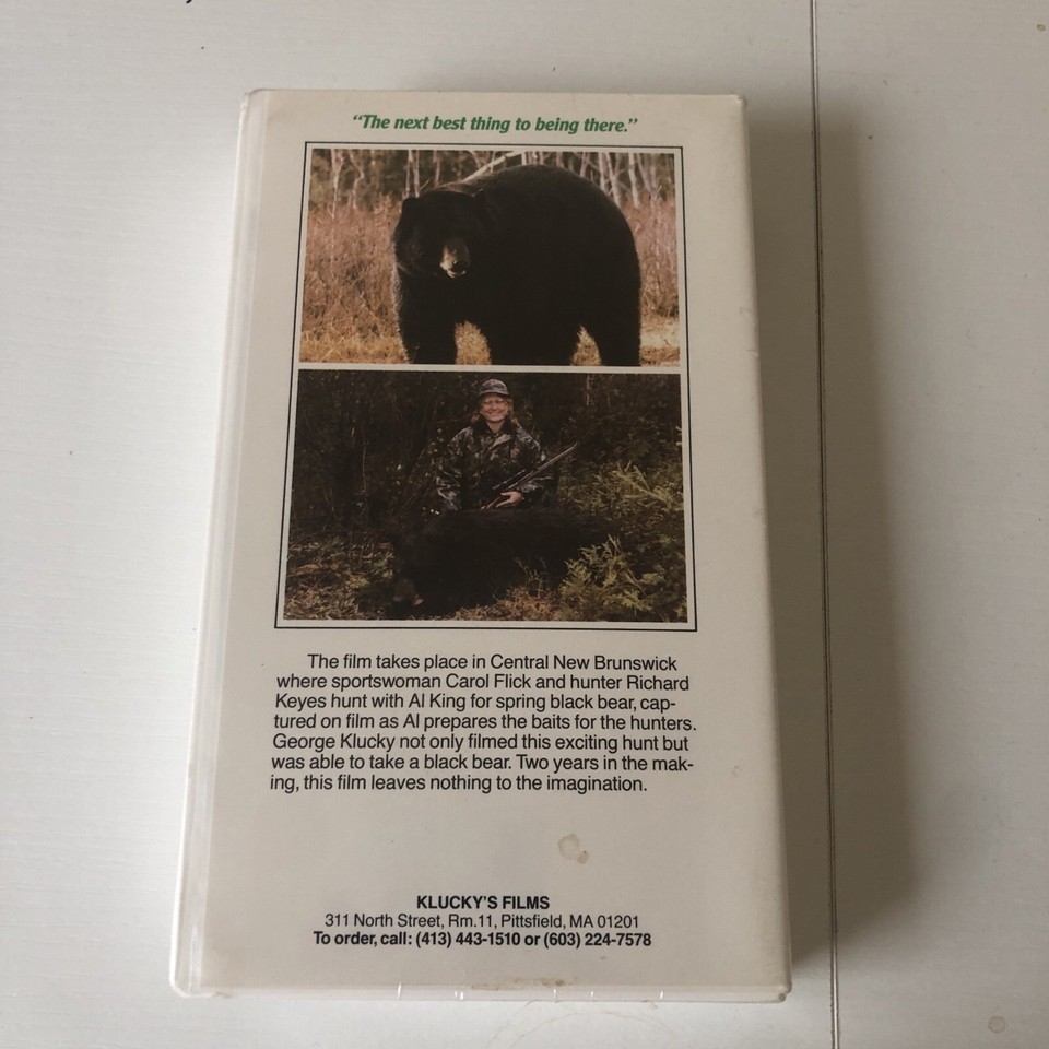 VHS Tape George Klucky Hunting Videos Spring Black Bear Hunt 1987 NEW ...