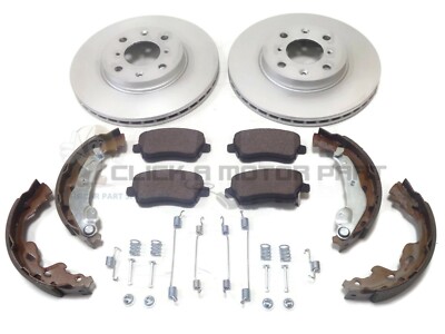 FRONT 2 BRAKE DISCS & PADS & REAR SHOES & FITTING KIT FOR SUZUKI SWIFT ...
