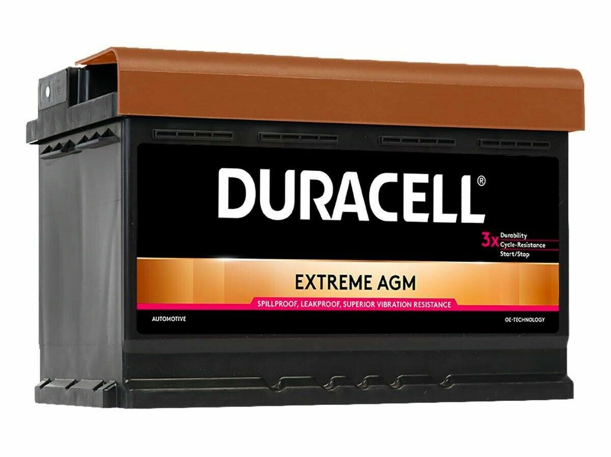 DE70 Duracell Extreme AGM Car Battery 12V 70Ah 096 AGM Start Stop ...