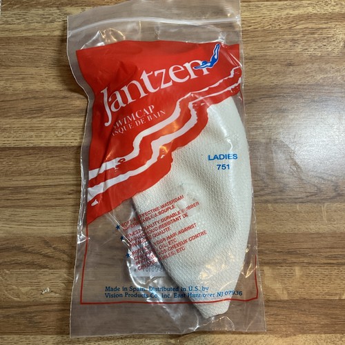 Vintage Jantzen Swim Bathing Cap Bubble Pattern off white chin strap ...