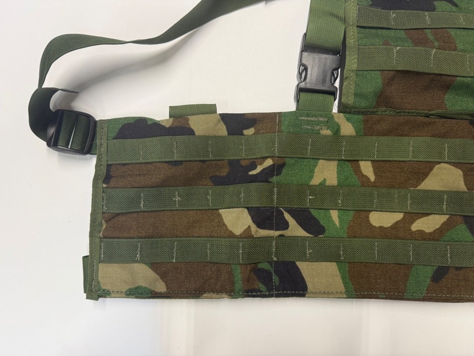 NEW SDS RACK Load Bearing Vest Chest Rig M81 Woodland Black Buckle ...