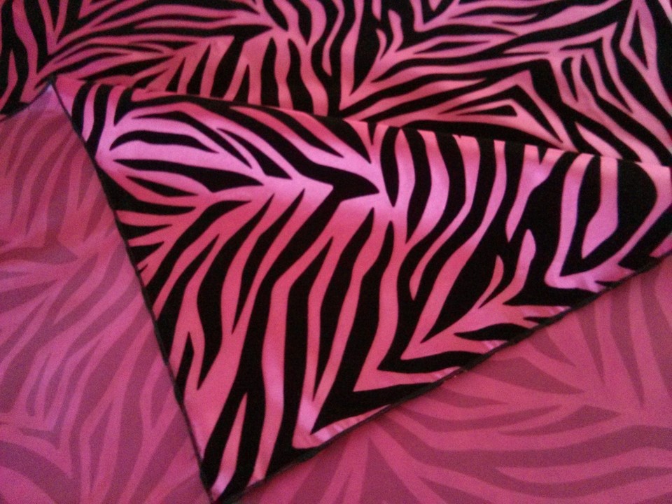 Zebra pattern 58" wide Taffeta Fuchsia Black velvet flocking, Swatch ...