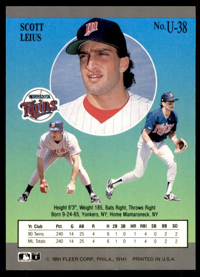 1991 Fleer Ultra Update Scott Leius Baseball Cards #U-38 | eBay