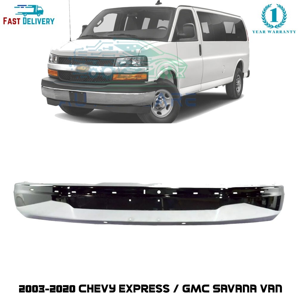 Front Bumper Chrome Steel Face Bar For 2003-2020 Chevy Express / GMC ...
