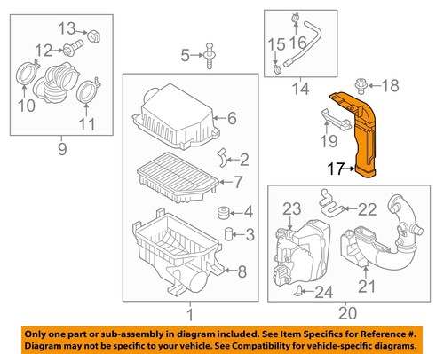 KIA OEM 12-17 Rio EngineTransaxle Air Intake-Inlet Duct 282101W110 | eBay