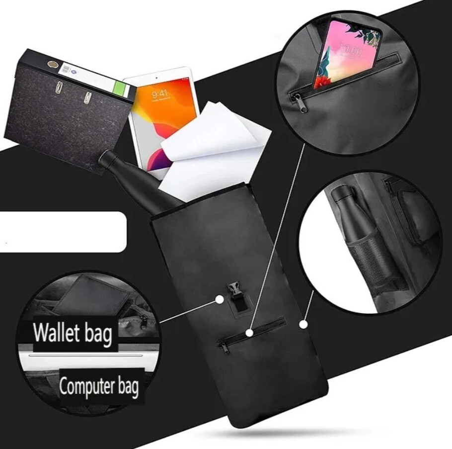 Waterproof Heavy Duty Roll-Top Backpack Drybag PVC 500D Black / 10 Day ...