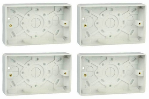 4 x Click CMA082 Moulded Surface Mounted Pattress Boxes 25mm Deep - 2 ...