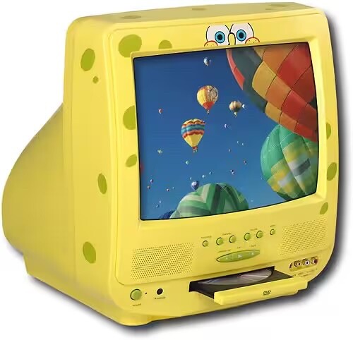SpongeBob SquarePants 13" CRT TV/DVD Combo Emerson Model #SB351 Powers ...