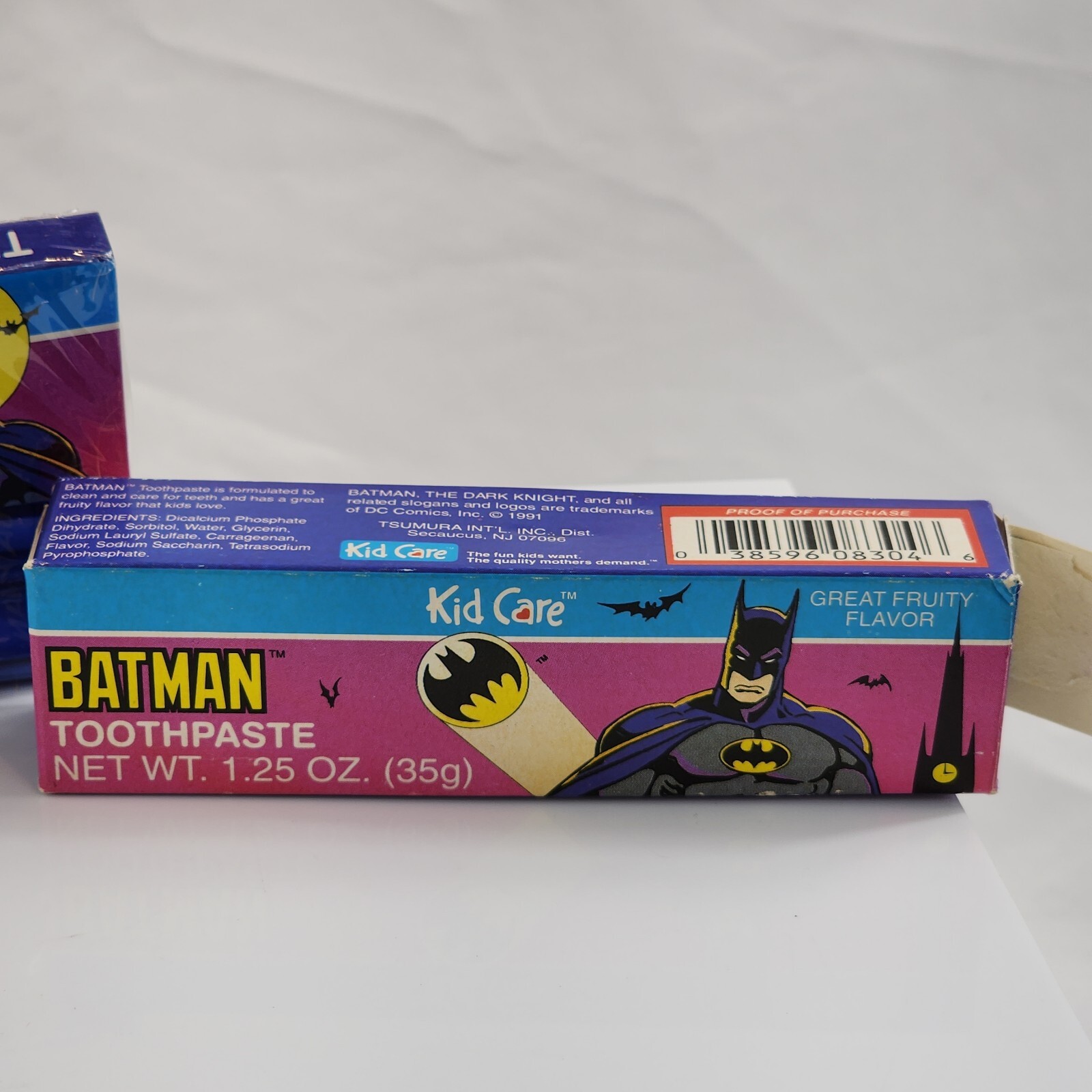 Vtg Batman Travel Toothbrush & Toothpaste 1991 Kids Care DC Comics ...