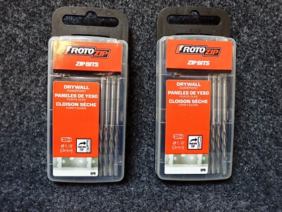 NEW ( 2 Packs of 8) RotoZIP GP8 1/8" Drywall Zip Bits w/Guide Point (SH ...