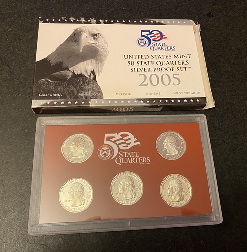 2005-S US Mint 50 State Quarters Silver Proof Set - Original Box No COA | eBay